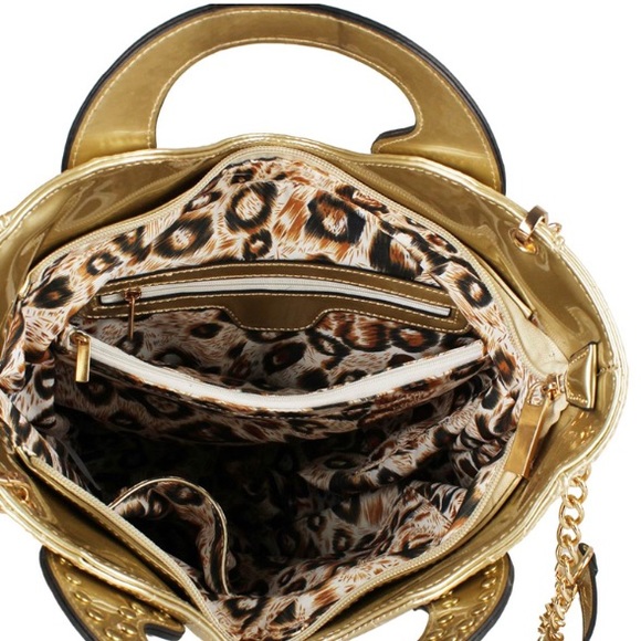 THINK VINTAGE | Bags | Hello Jack Gold Faux Leather Question Mark Bag ...